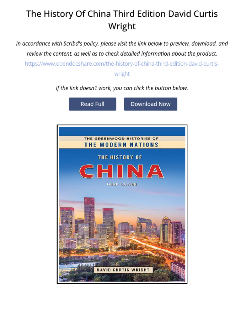 The history of China Third Edition David Curtis Wright | PDF | Qing ...