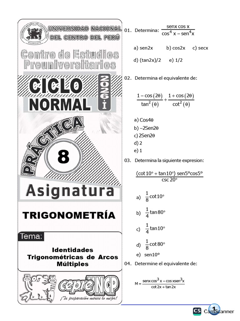 Trigonometría 08 Cn 2026-i | PDF