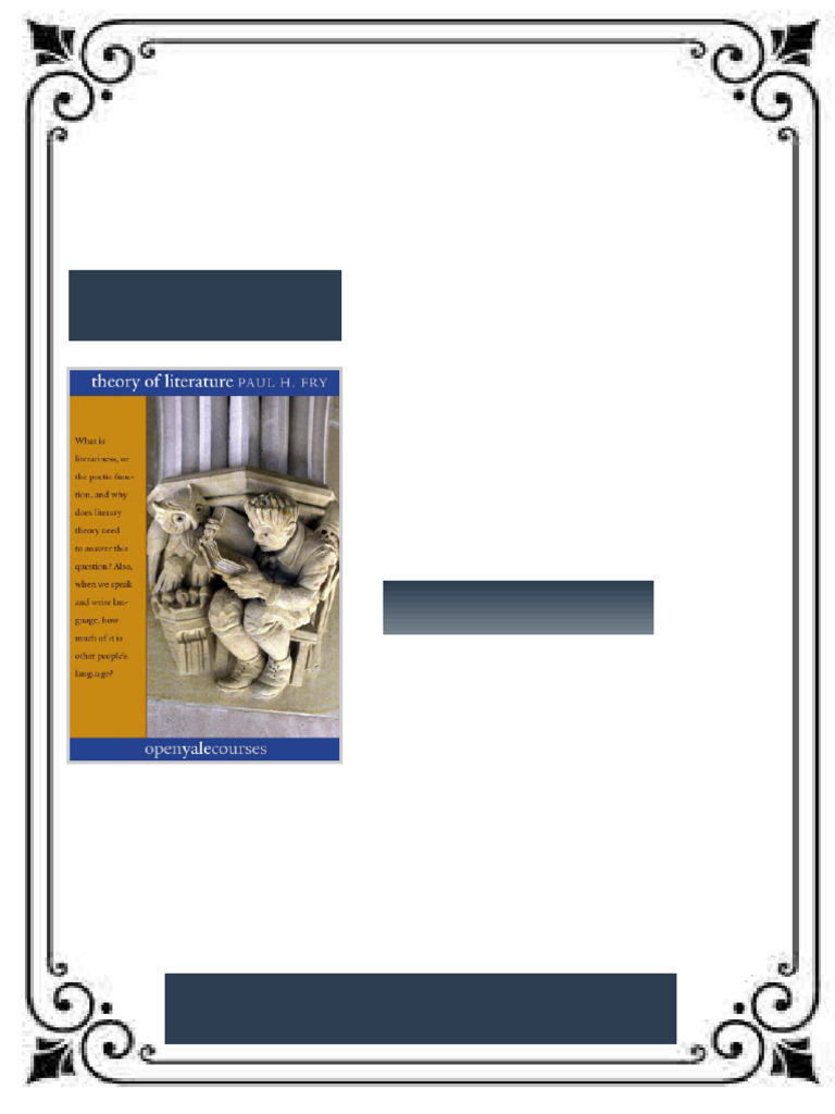 Theory of Literature Paul H. Fry ebook newest digital file | PDF ...