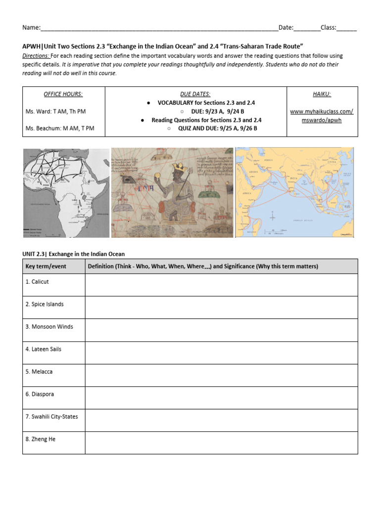 Indian Ocean & Trans-Saharan Trade Analysis | PDF