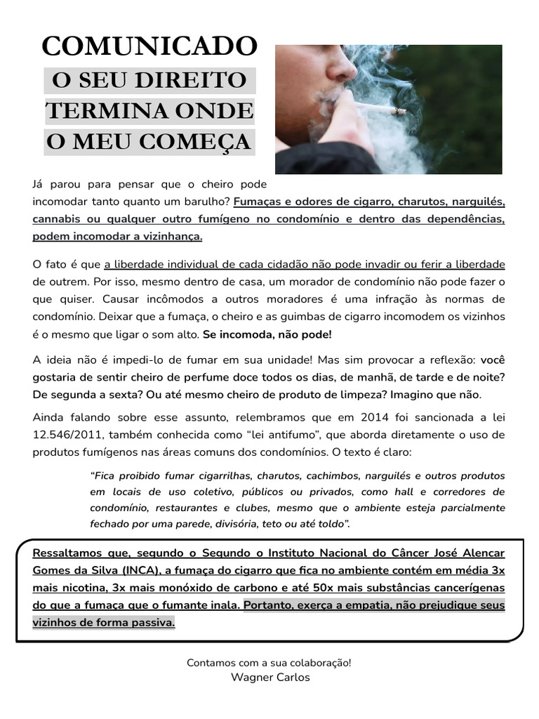 Comunicado - Cigarro.docx | PDF