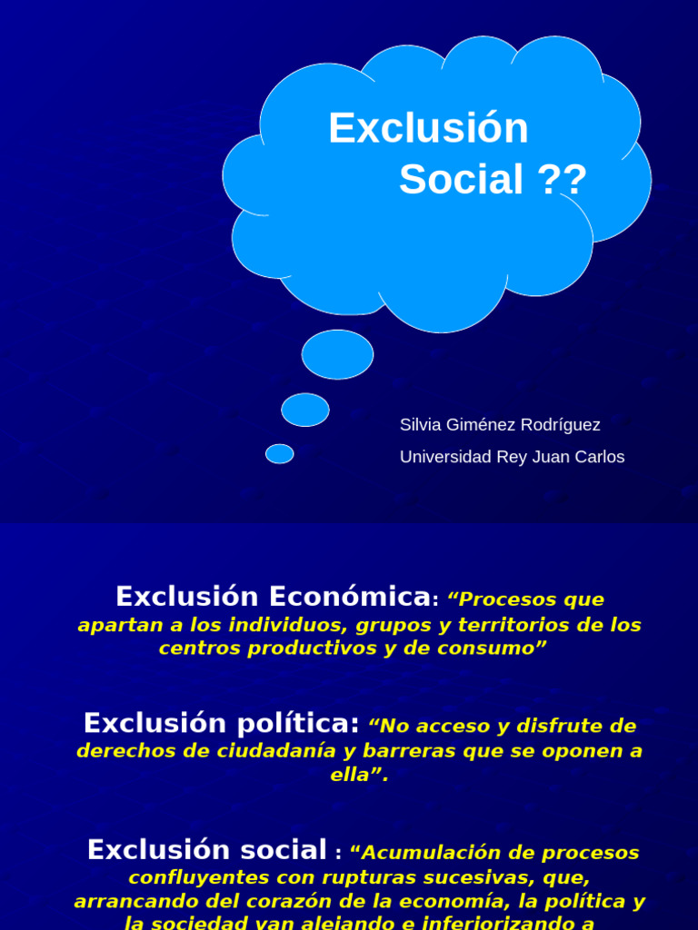 Tipos y Procesos de Exclusión Social | PDF | Exclusión social | Derechos