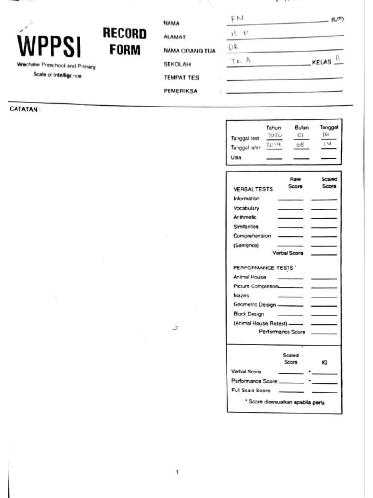 Kasus WPPSI | PDF