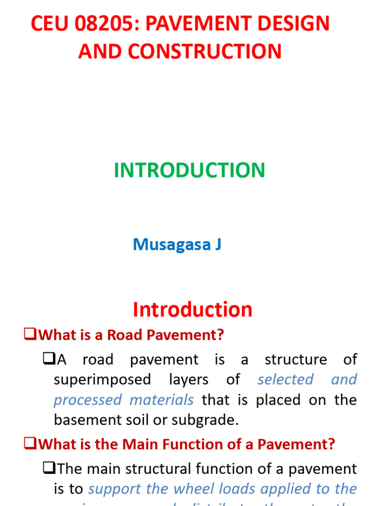 Pavement Design - Introduction | PDF | Road Surface | Concrete