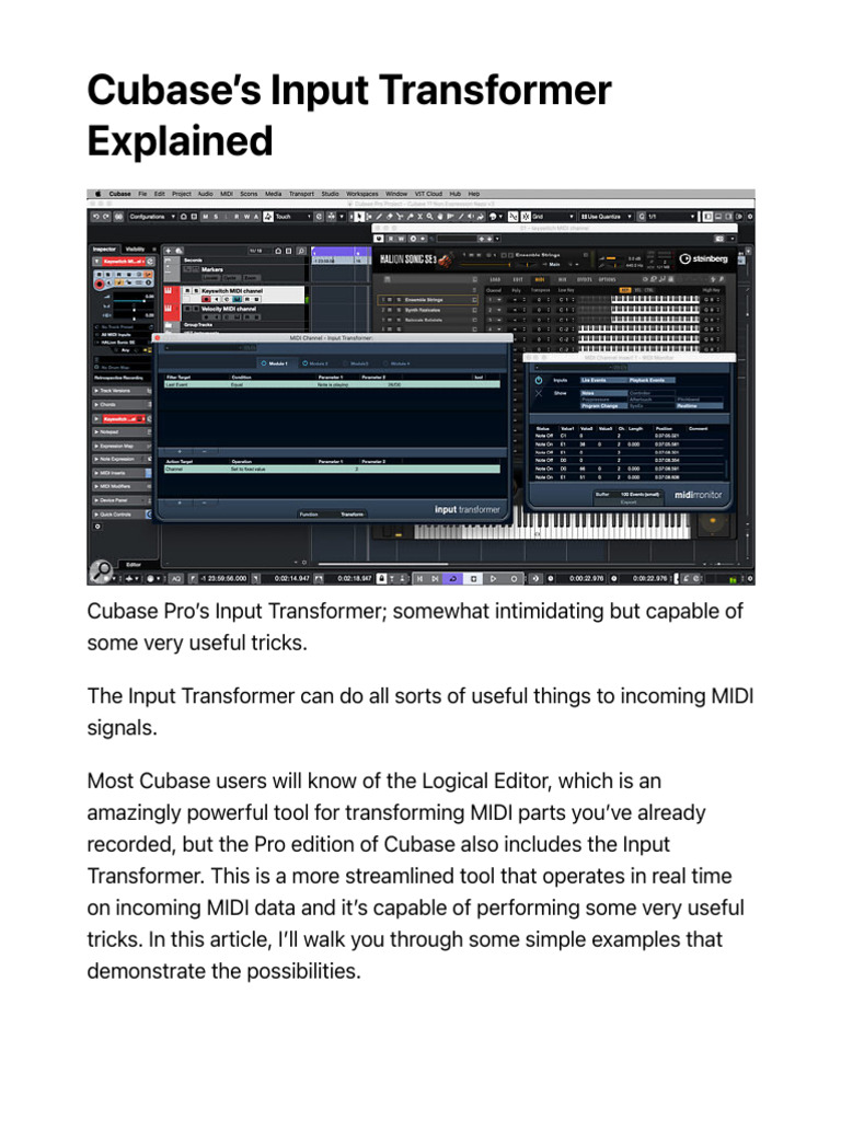 Mastering Cubase Input Transformer | PDF | Computer Keyboard | Menu ...