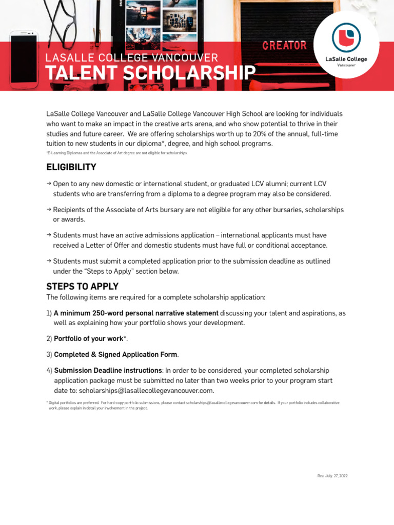 LCV Talent Scholarship 07272022 | PDF