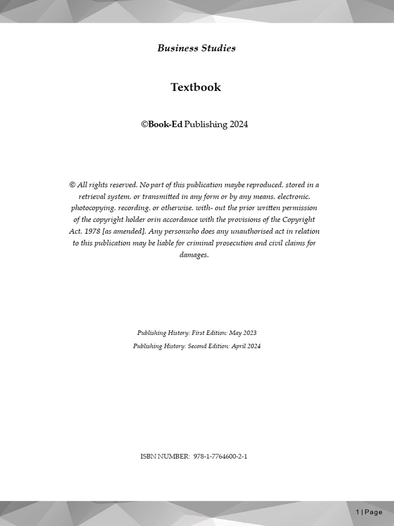 Grade 12 Business Studies Textbook | PDF | Employment | Labour Law