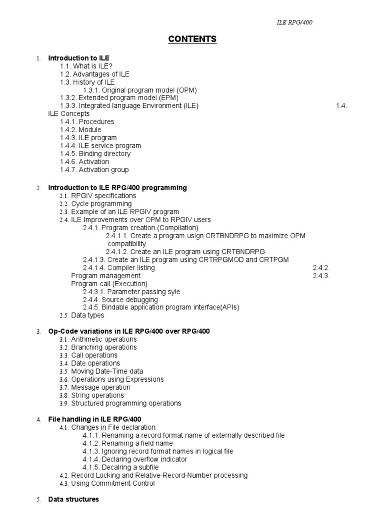 Ile RPG | Download Free PDF | Subroutine | Pointer (Computer Programming)