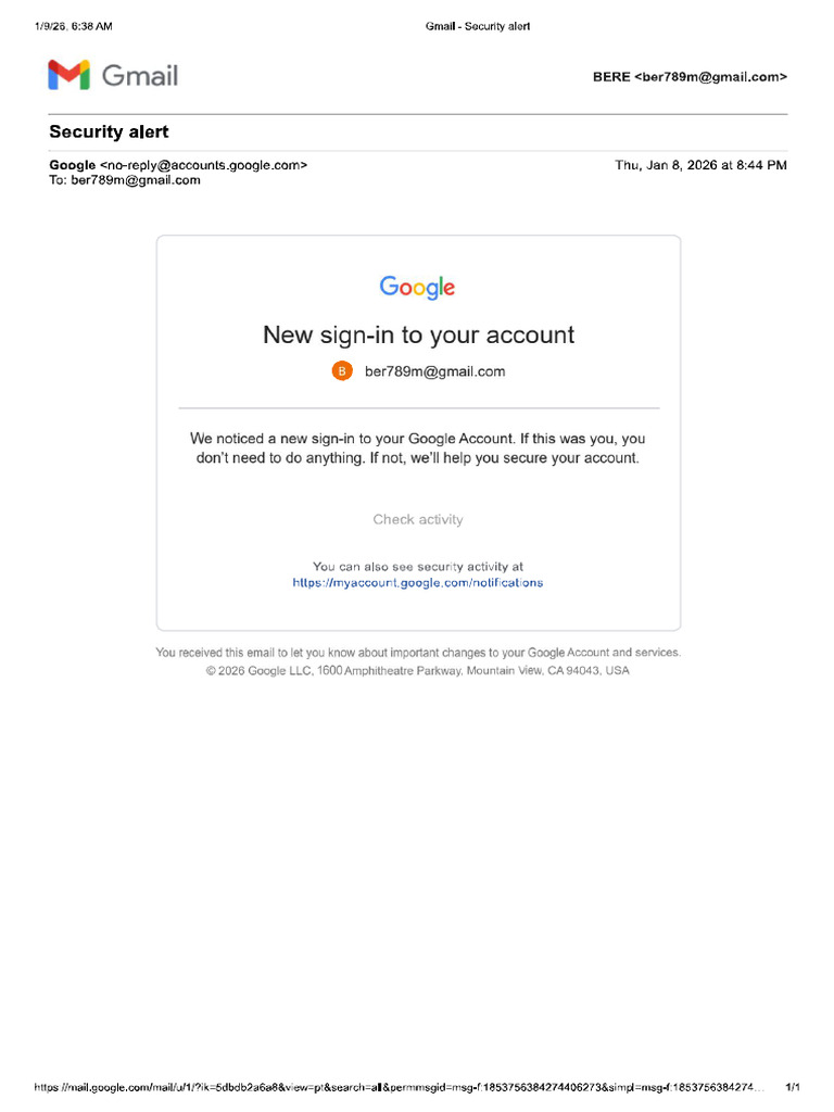 Gmail - Security Alert | PDF