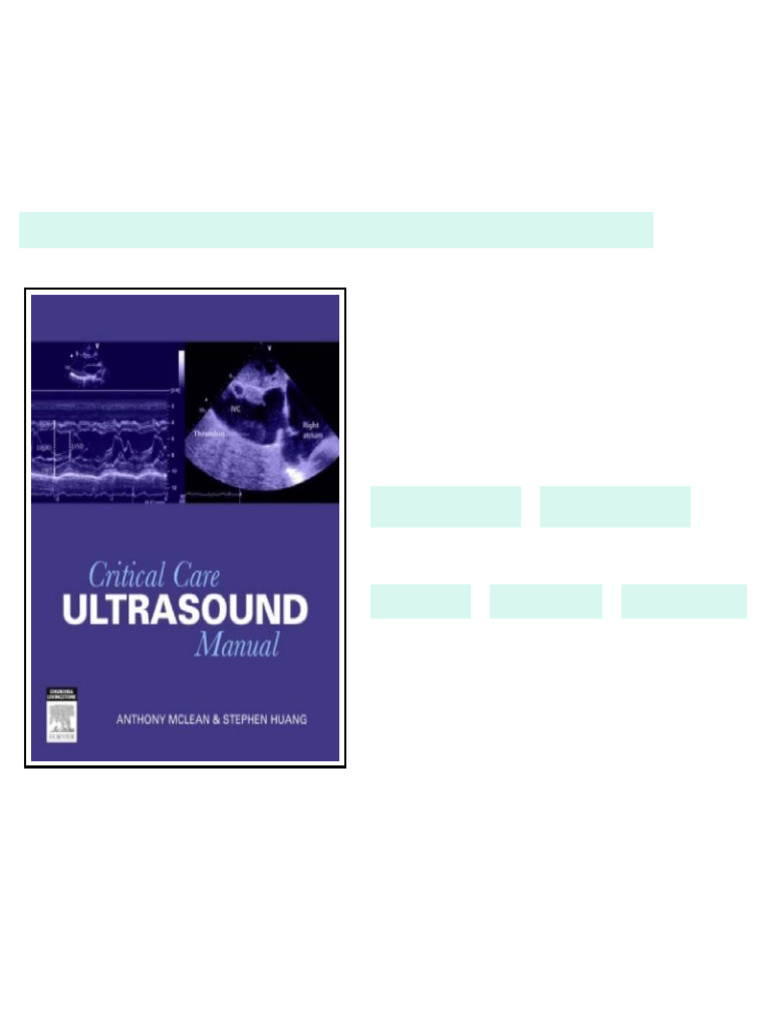 Critical Care Ultrasound Manual work1 available full chapters | PDF