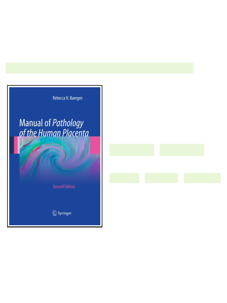 Manual of Pathology of the Human Placenta 2nd available any format | PDF