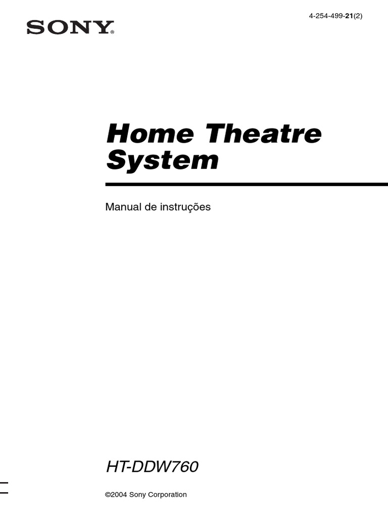 Manual Rome Teater sony HT DDW 760 | PDF | Vídeo | Som