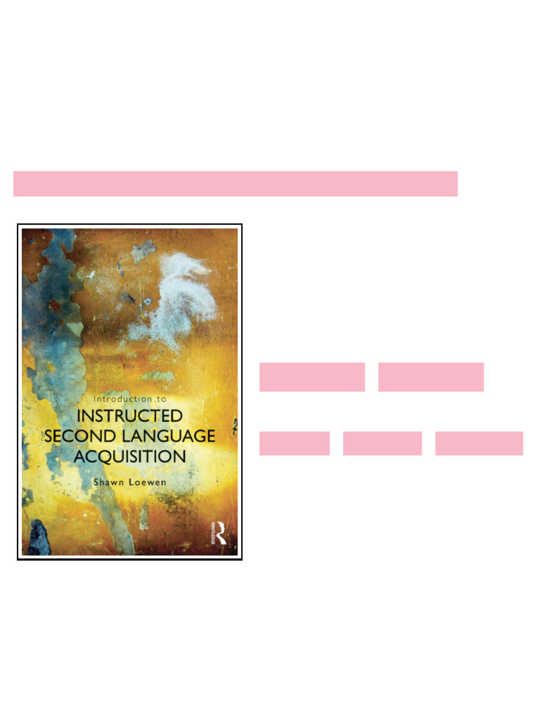 Introduction to Instructed Second Language Acquisition sample | PDF ...