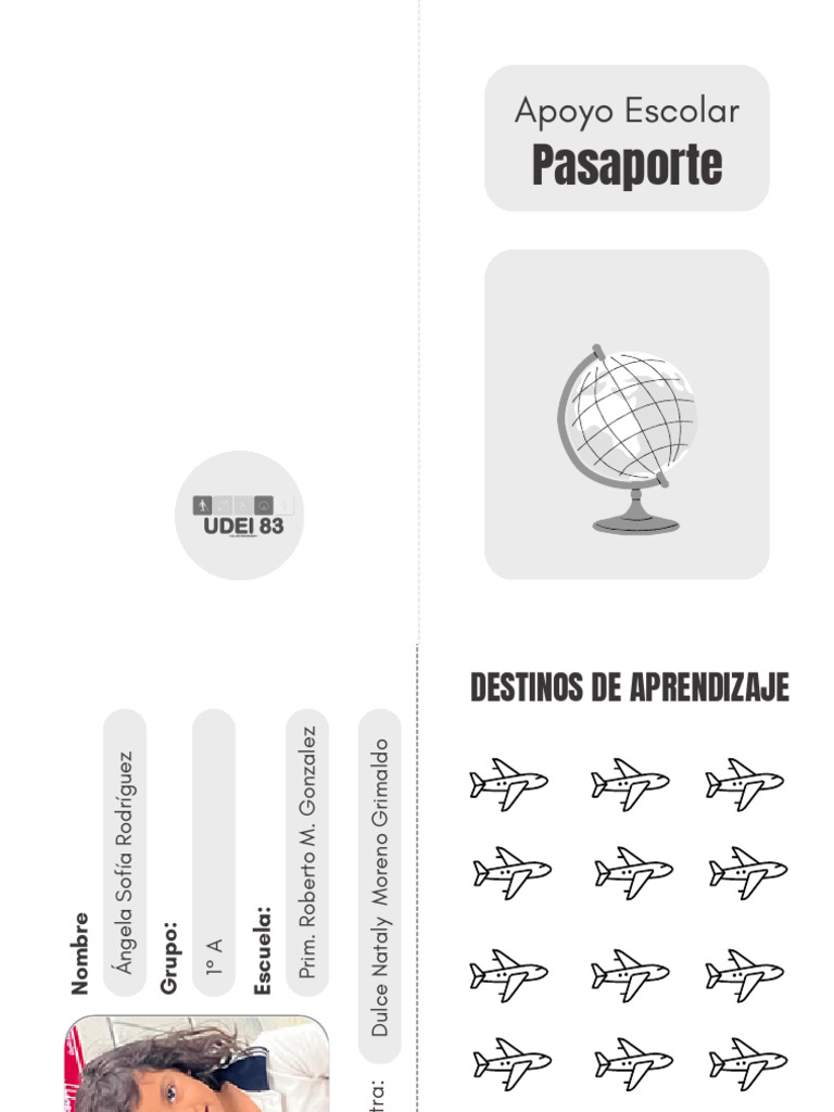 World Traveler Passport Worksheet in Green Illustrated Style | PDF