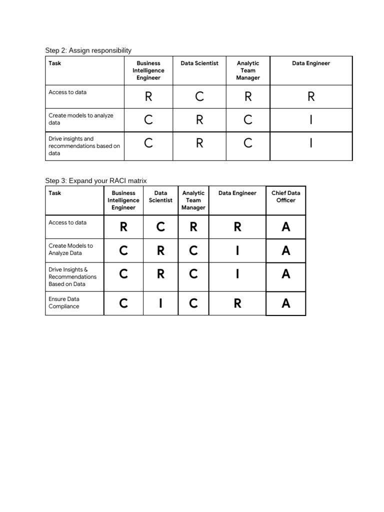 Activity Exemplar_ RACI Matrix | PDF