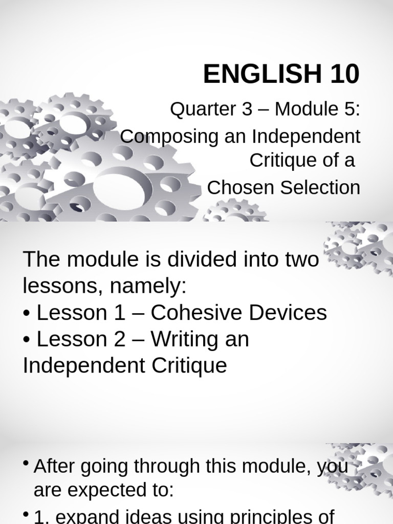 Q3-module 5 | PDF | Evaluation | Critique