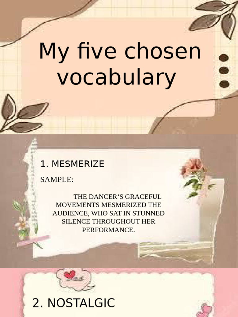 Five Chosen Vocabulary That You Can Use | PDF