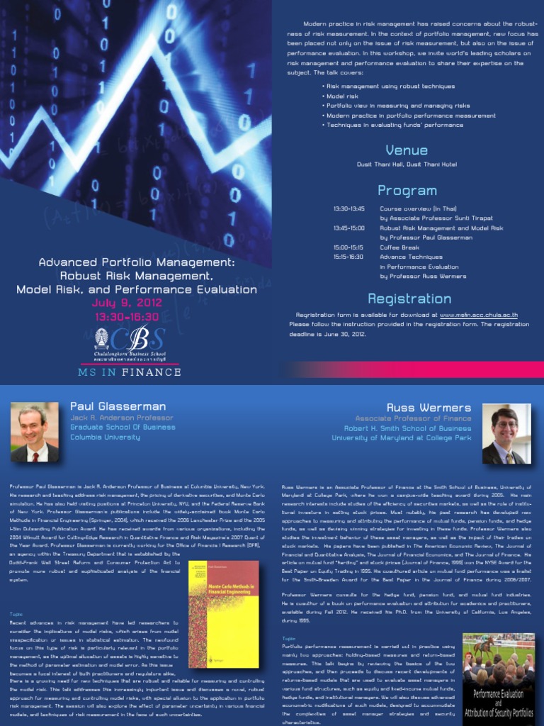 Advanced Portfolio Management - Training Program | PDF | Investment ...