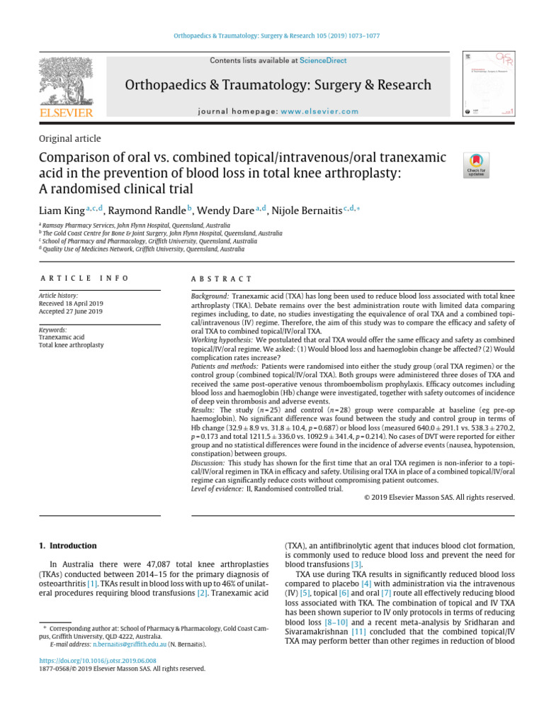 Comparison of Oral Vs Combined Topical Intravenous Ora 2019 ...
