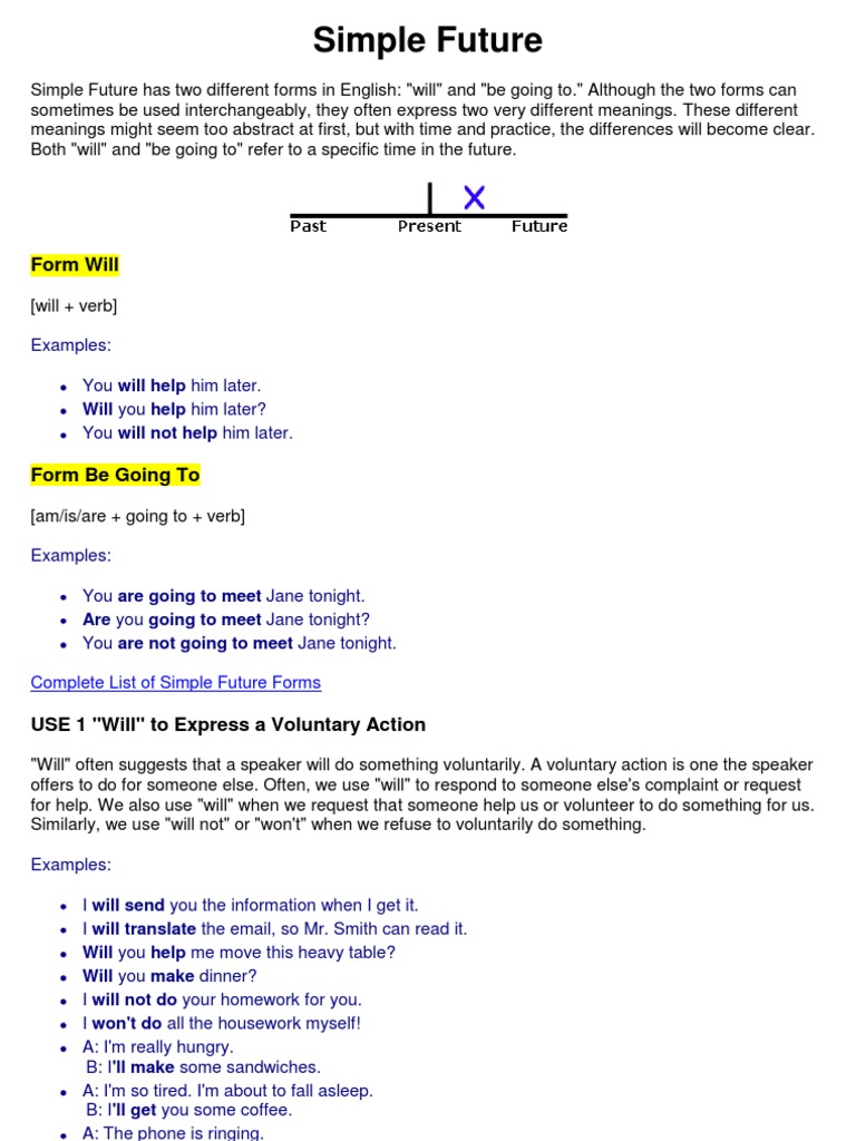 Simple Future Vs Idiomatic Future | PDF | Linguistic Morphology | Rules