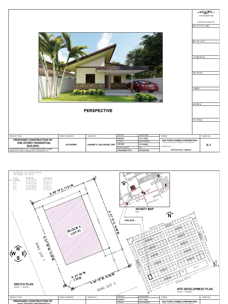 One-Storey Residential Building Plans | PDF