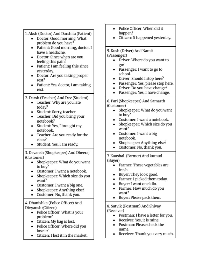 Conversations in Daily Life Scenarios | PDF | Chess Theory | Chess