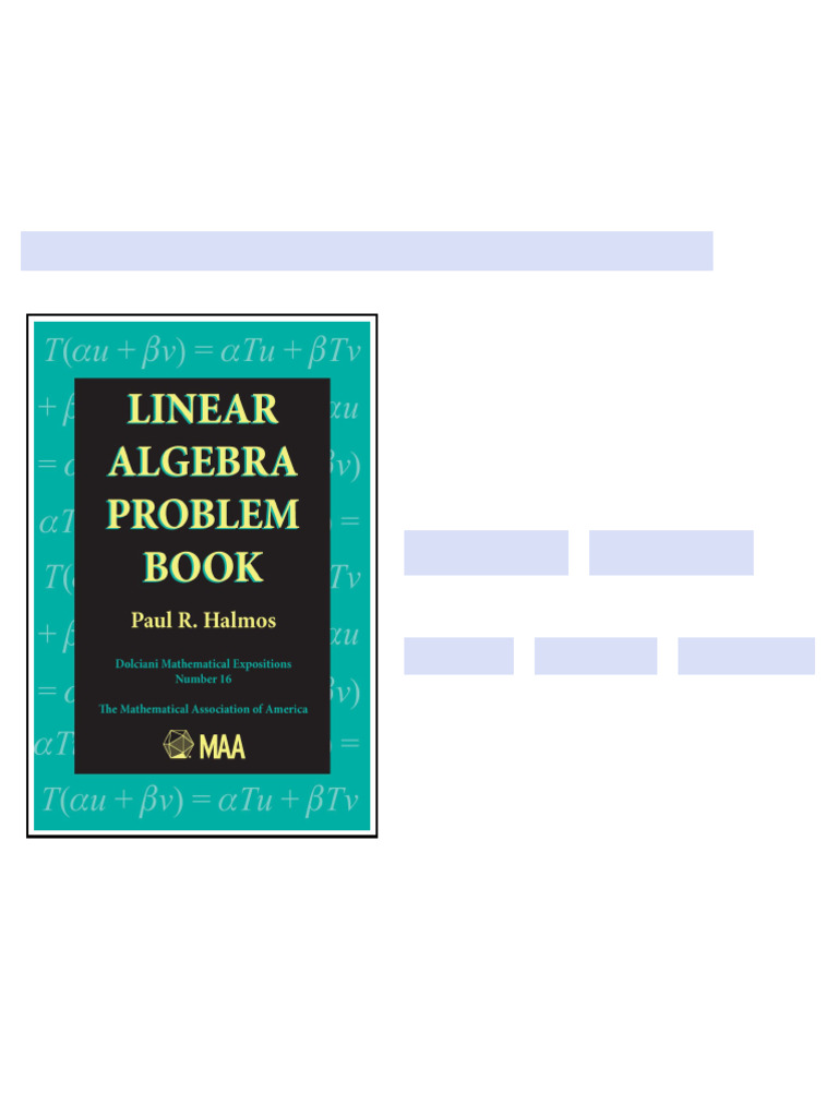 Linear Algebra Problem Book Complete Edition | PDF