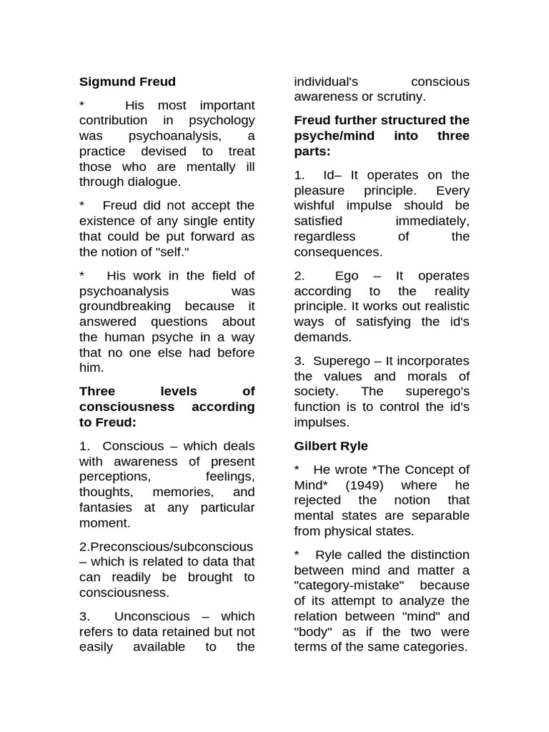 USELF NOTES | PDF | Mind | Behavioural Sciences