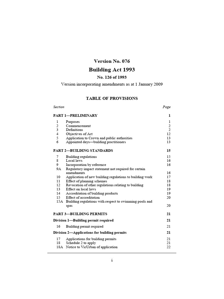 Building Act 1993 Overview and Provisions | PDF | Audit | License