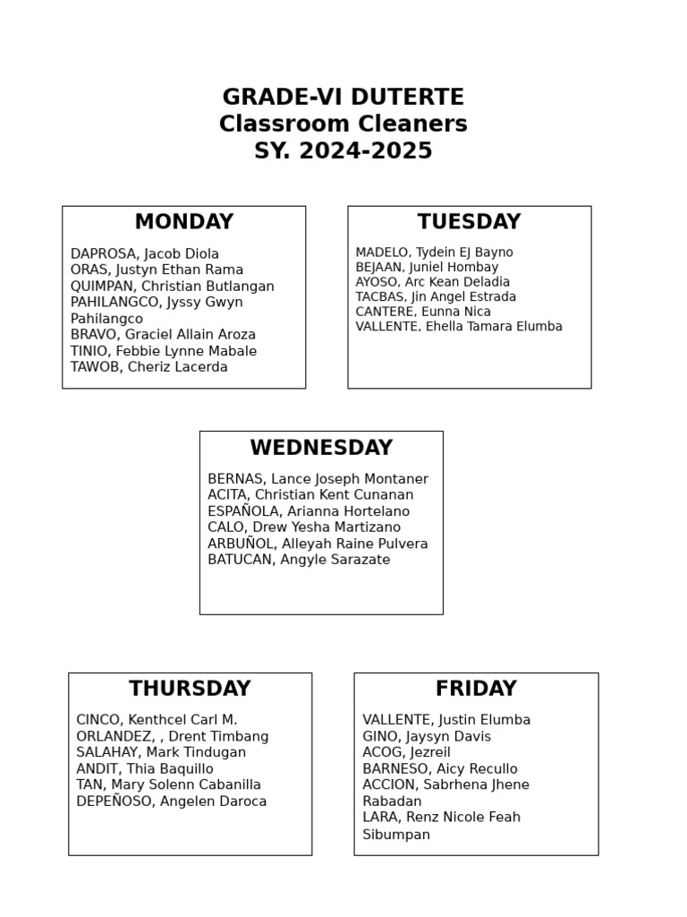 Classroom Cleaners | PDF