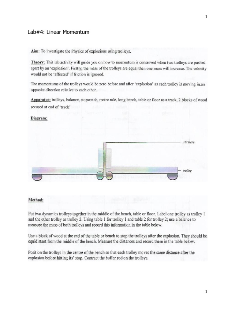 Lab 4: Analyzing Linear Momentum | PDF