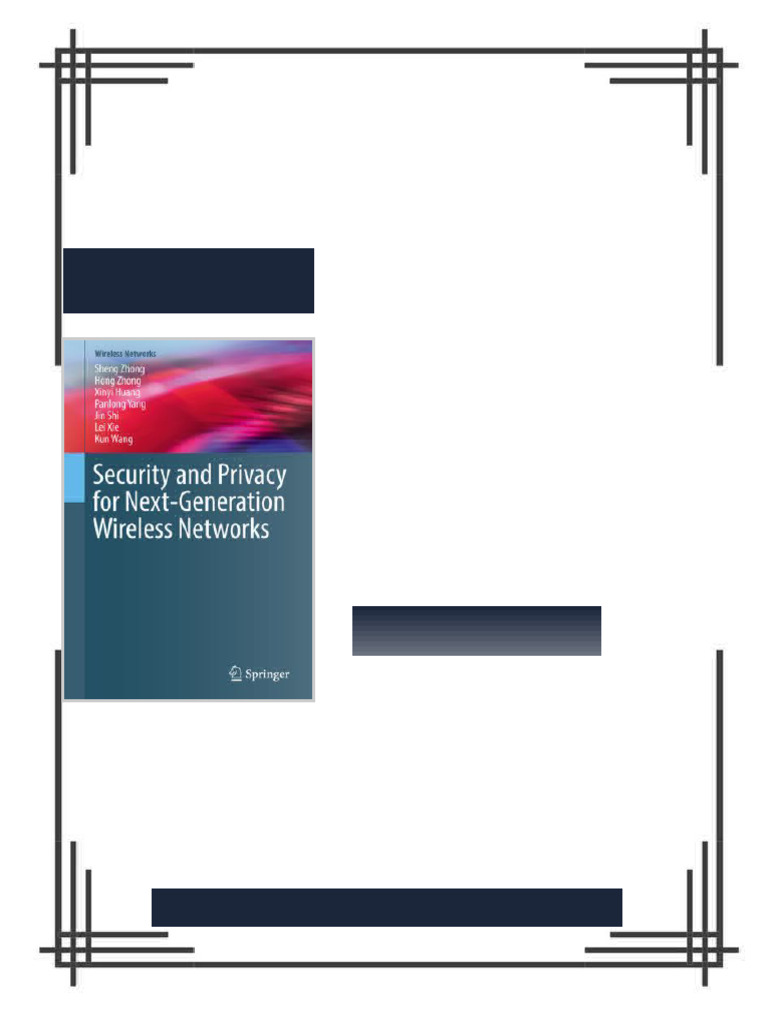 Security and Privacy for Next-Generation Wireless Networks Sheng Zhong eBook annotated edition ...