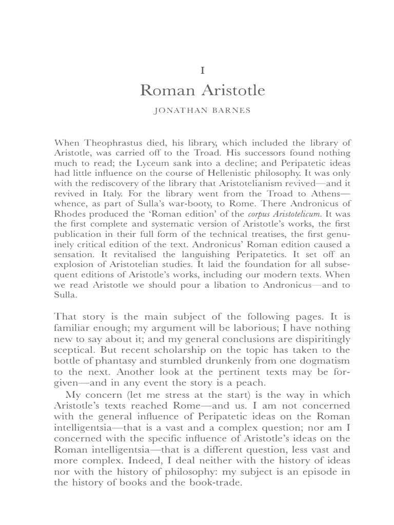 Roman Aristotle -- Barnes, Jonathan -- 1997 ...