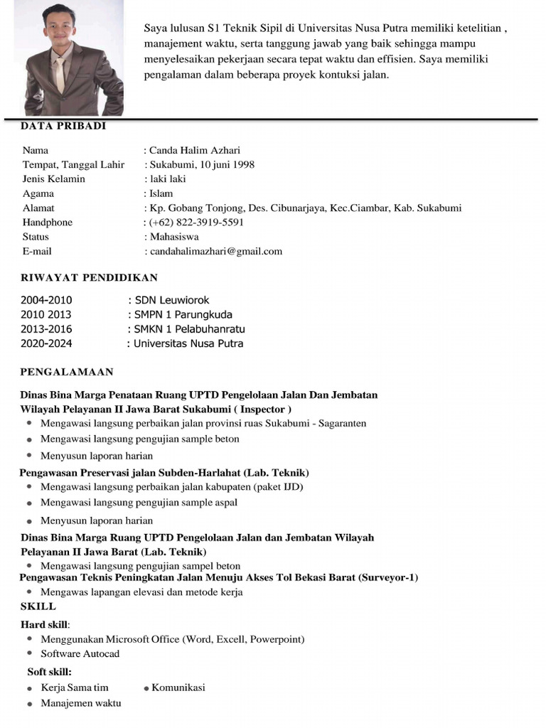 CV Canda Halim-3 | PDF