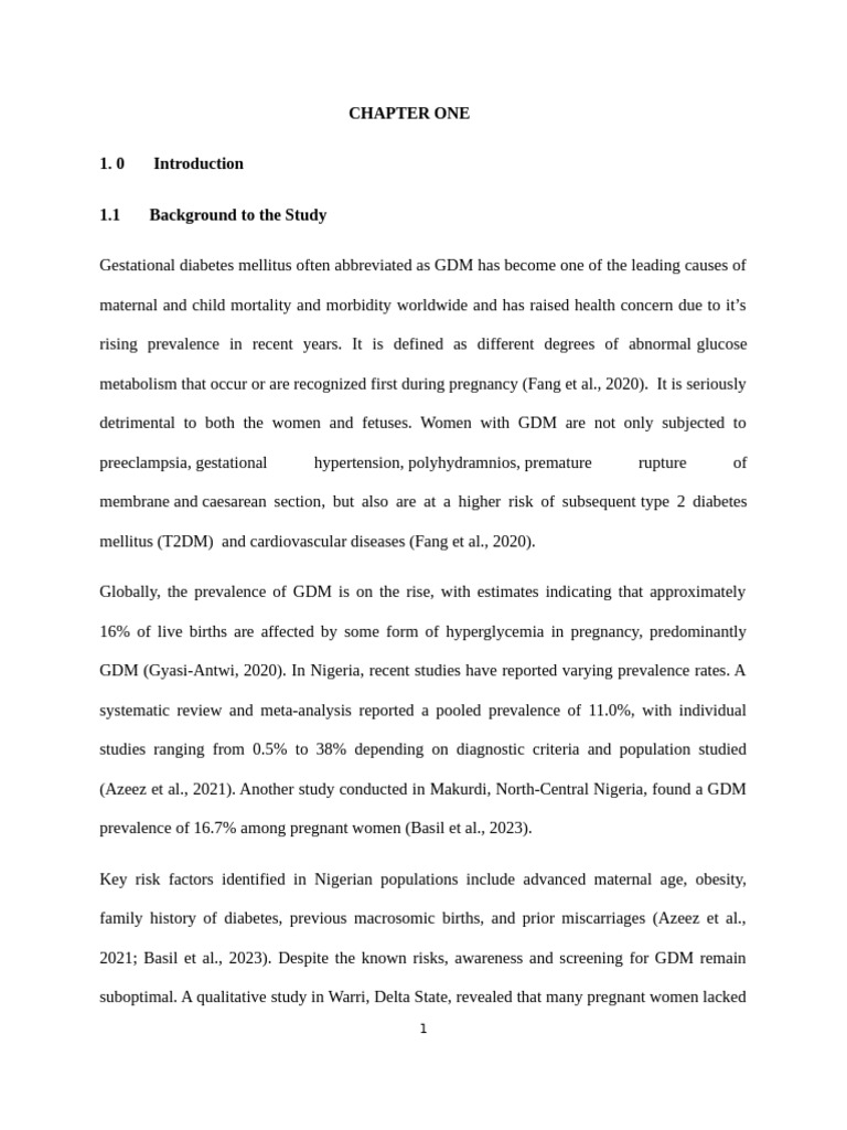 revised research project | PDF | Gestational Diabetes | Diabetes