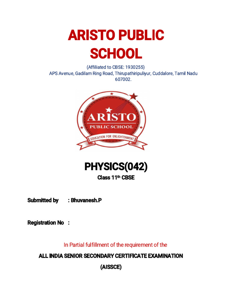 Maths Project Front Page | PDF