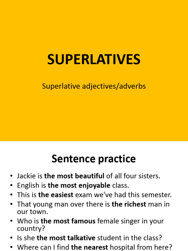 SUPERLATIVES | PDF | Languages | Foreign Language Studies