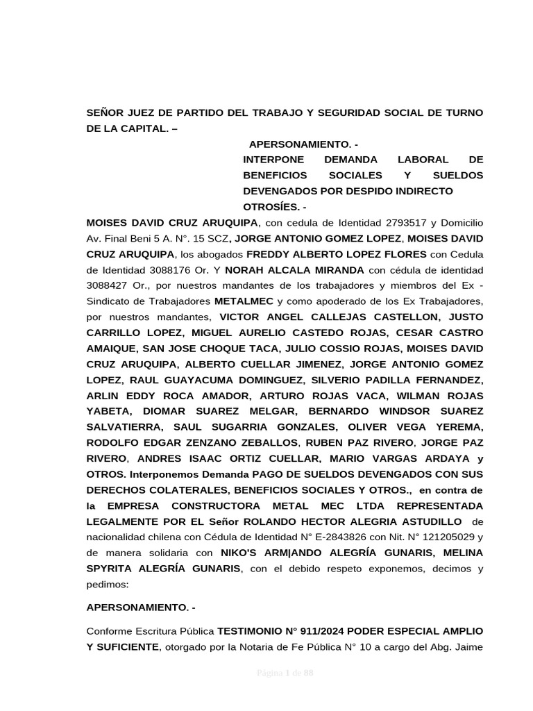 Moises y Toño , Freddy Ultimo y Final | PDF | Derecho laboral | Salario