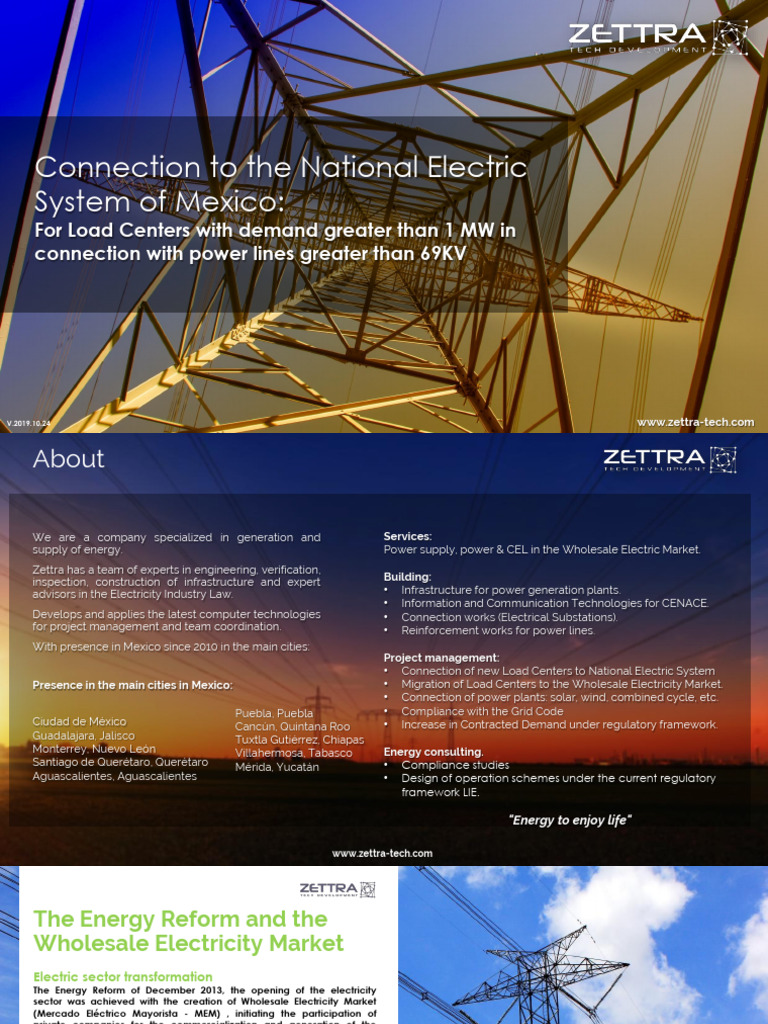 Zettra - Connection of Load Centers to the National Electric System of ...