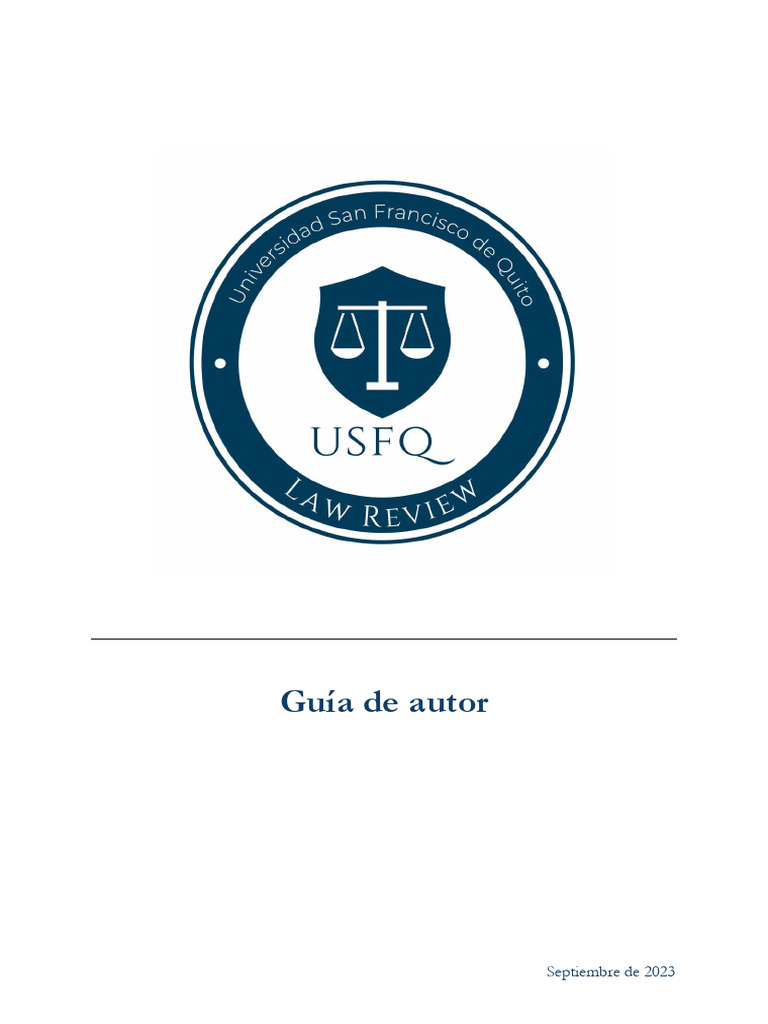 Guía de Autor USFQ Law Review (2023) | PDF | Arbitraje | Coma