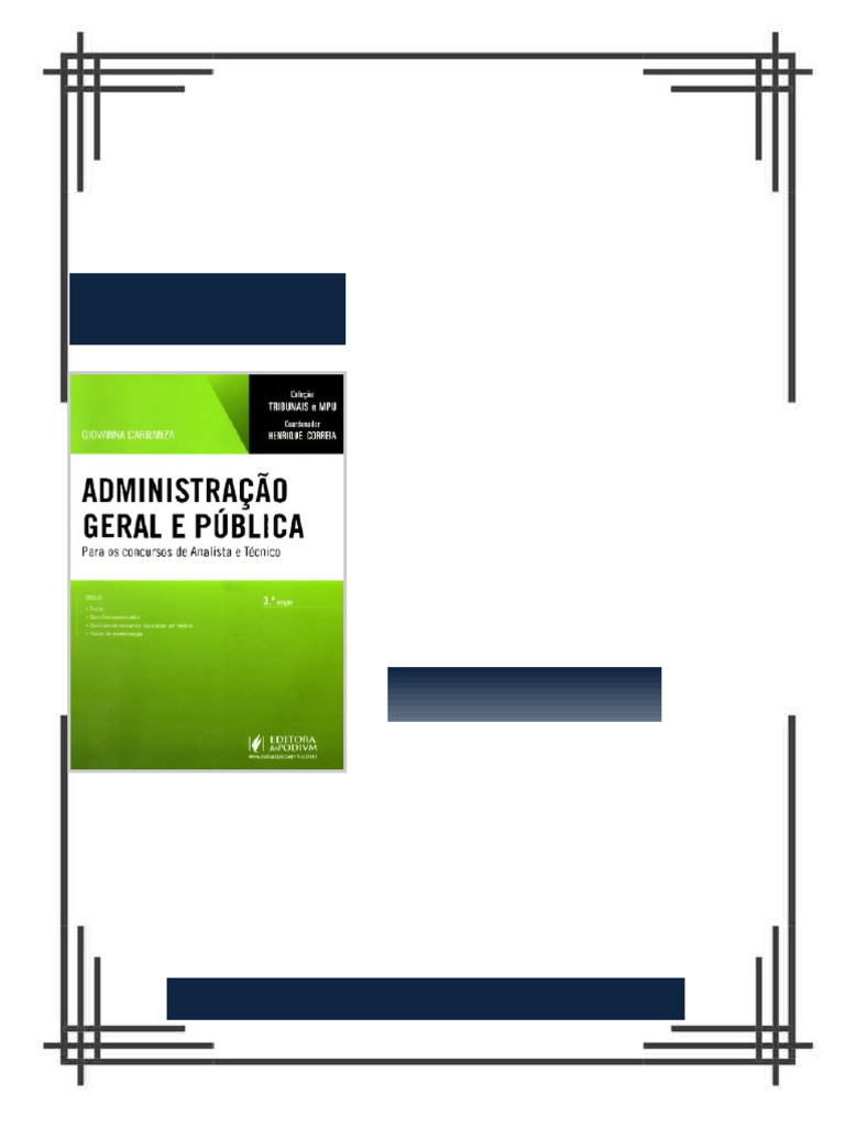 Administração Geral e Pública Para Concursos de Analista e Técnico 3rd ...