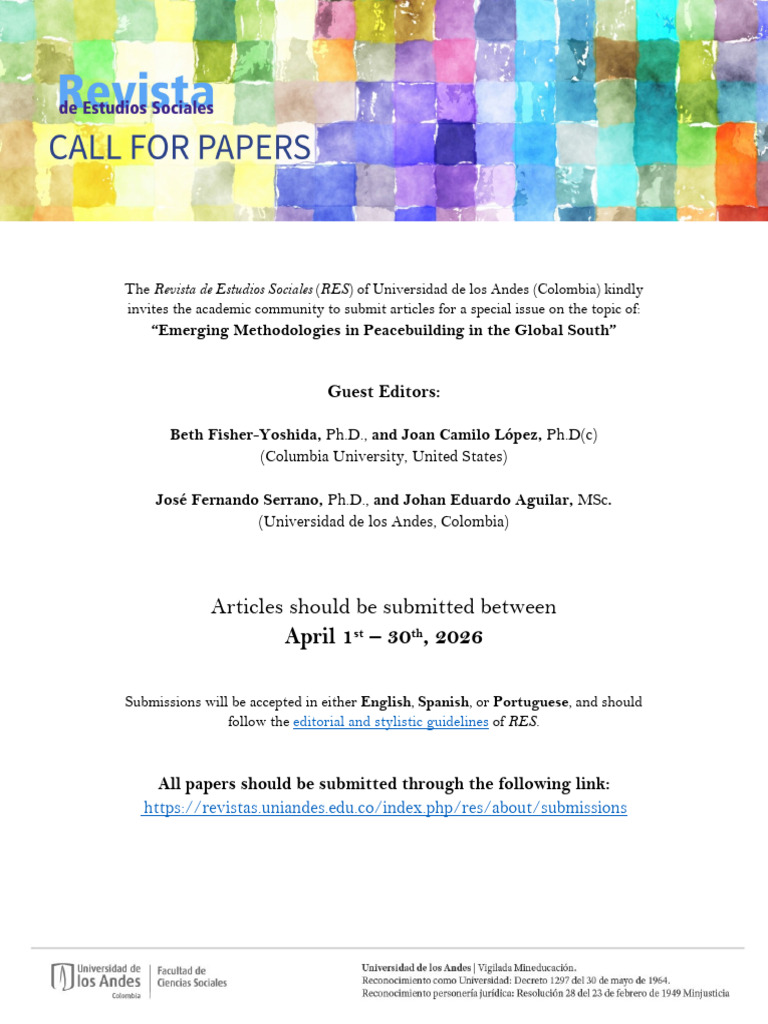 Call for Papers: Peacebuilding Methods | PDF | Participatory Action ...