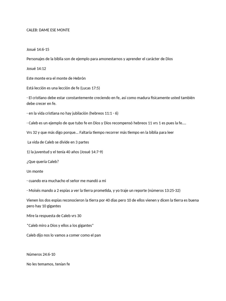 Caleb_ Dame Ese-wps Office | PDF | Libro de números | Joshua