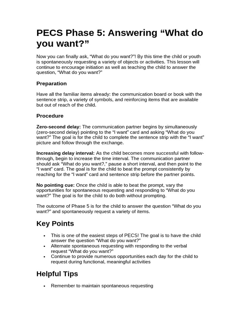 Pecs Phase 5 | PDF | Learning | Psychology