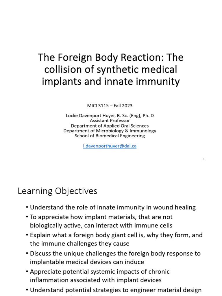 21 - Foreign body response and biomaterials | PDF | Macrophage | Phagocyte