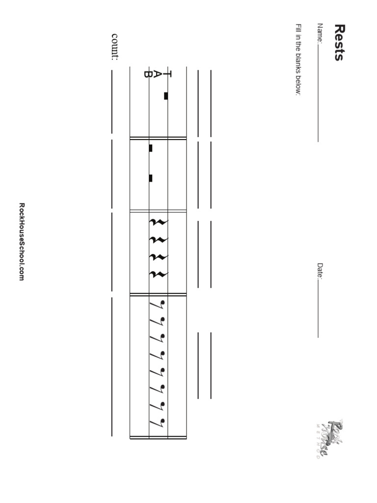 Worksheet 5 - Rests | PDF