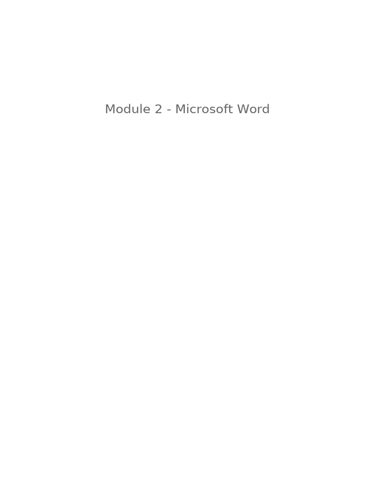 Module Word | PDF | Microsoft Word | Computer File