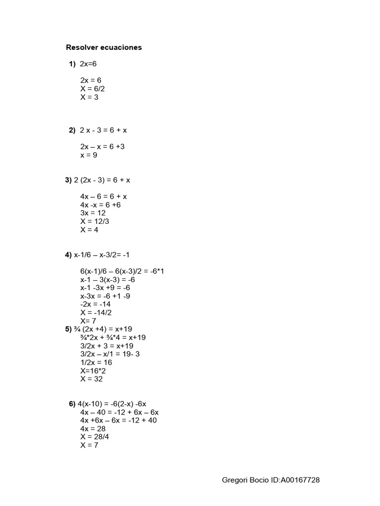 Resolver Ecuaciones | PDF