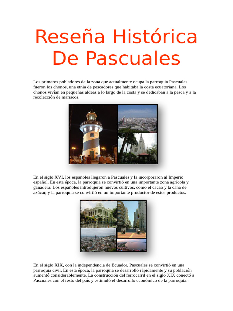 Historia de Pascuales: de chonos a industria | PDF