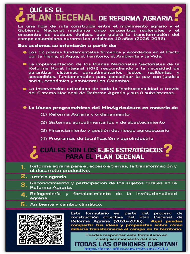Plan Decenal de Reforma Agraria | PDF